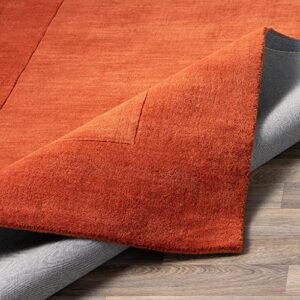 Mark&Day Area Rugs, 3x5 Reims Solid and Border Burnt Orange Area Rug Orange Carpet for Living Room, Bedroom or Kitchen (3'3" x 5'3")