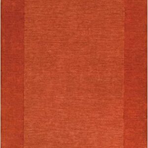 Mark&Day Area Rugs, 3x5 Reims Solid and Border Burnt Orange Area Rug Orange Carpet for Living Room, Bedroom or Kitchen (3'3" x 5'3")