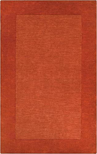 Mark&Day Area Rugs, 3x5 Reims Solid and Border Burnt Orange Area Rug Orange Carpet for Living Room, Bedroom or Kitchen (3'3" x 5'3")