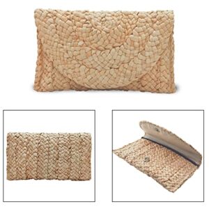 Fozehlad Women Straw Clutch Purse Cute Vacation Beach Straw Crossbody Bags Handmade Woven Shoulder Handbags For Girls