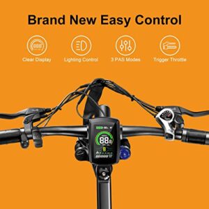 Jasion EB5 Electric Bike for Adults with 360Wh Removable Battery, 40Miles 20MPH Commuting Electric Mountain Bike with 350W Brushless Motor, Shimano 7 Speed, 26" Tires and Front Fork Suspension