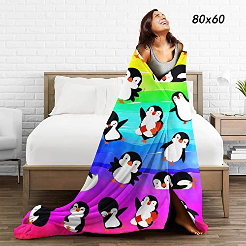 Animal Penguin Blanket Ultra Soft Penguins Flannel Fleece Throw Blankets Lightweight Microfiber Fun Art Bedding for Sofa Bed Couch Travel 50"X40"