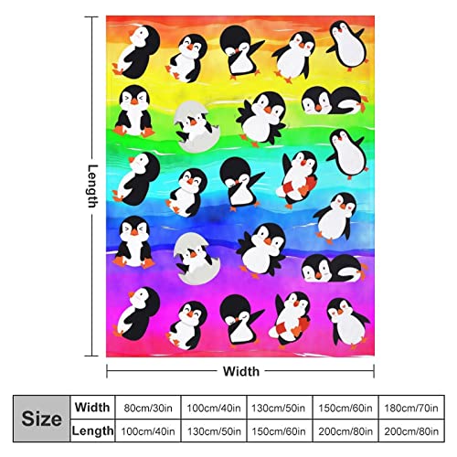 Animal Penguin Blanket Ultra Soft Penguins Flannel Fleece Throw Blankets Lightweight Microfiber Fun Art Bedding for Sofa Bed Couch Travel 50"X40"