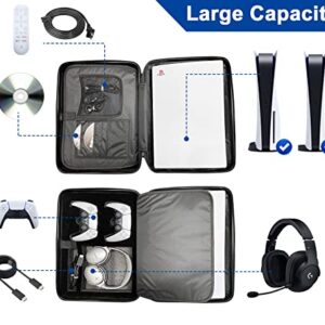 PS5 Carrying Case, Compatible with Playstation 5 Console/Controllers/Headset/Games and Other Accessories - Protective Travel Case with Hard Shell & Customized Foam for Storage (Classic PS1 Style)