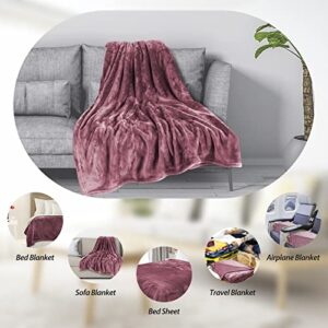 Flannel Fleece Blanket Lightweight Throw Blankets for Couch, Bed, Sofa, Super Soft Cozy Microfiber Blanket 310GSM Luxury Blanket(Wine Red, 90"x108")