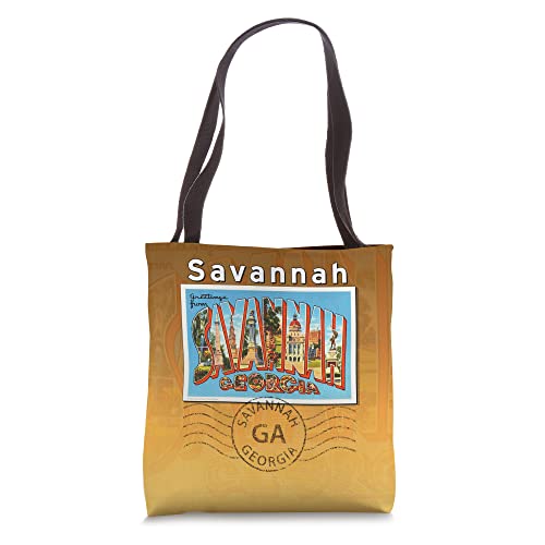 Savannah Georgia GA Large Letter Postcard Postmarked Tote Bag