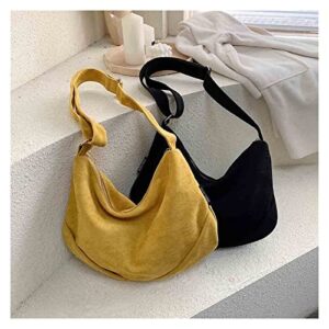 Big Suede Crossbody Bags for Women Girls Casual School Hobos Ladies Shoulder Messenger Bags Spring (Color : Black)