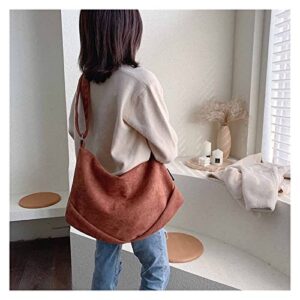 Big Suede Crossbody Bags for Women Girls Casual School Hobos Ladies Shoulder Messenger Bags Spring (Color : Black)