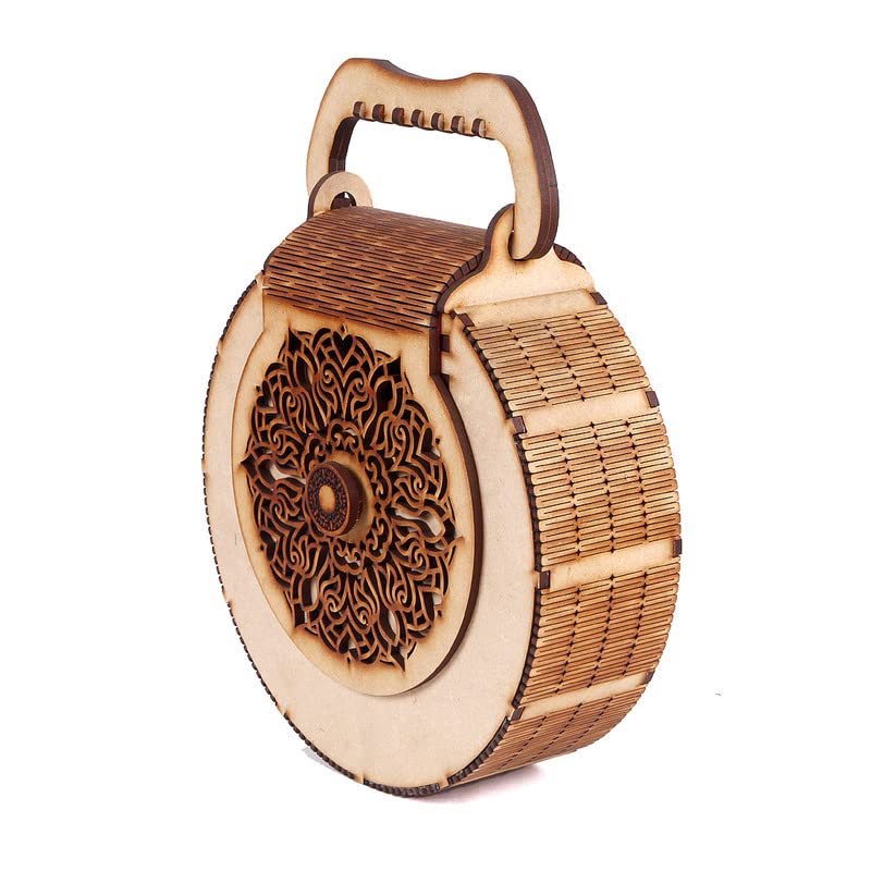 Krupsadhya Women's Handcrafted Wooden Light Weight Unique Purse Handbag By Krupasadhya (PURSE 376)