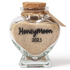 tunguris honeymoon sand keepsake jar 2023，bridal shower gift, wedding gift, engagement gift, honeymoon gift, travel gift for couples, newlywed, fiance(gift box includes) – 40ml glass