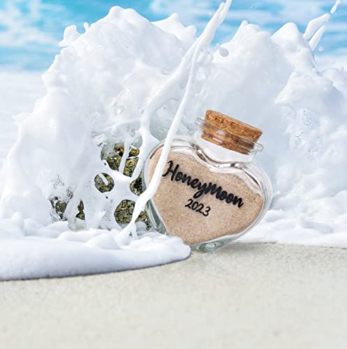 TUNGURIS Honeymoon Sand Keepsake Jar 2023，Bridal Shower Gift, Wedding Gift, Engagement Gift, Honeymoon Gift, Travel Gift for Couples, Newlywed, Fiance(Gift Box Includes) - 40ml Glass