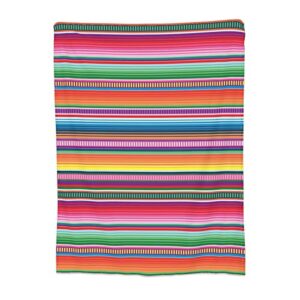 Mexican Blanket Serape Stripe Pattern Colorful Full Fleece Throw Cloak Wearable Blanket Flannel Fluffy Comforter Quilt Nursery Bedroom Bedding King Size Plush Soft Cozy Air Conditioner Blanket