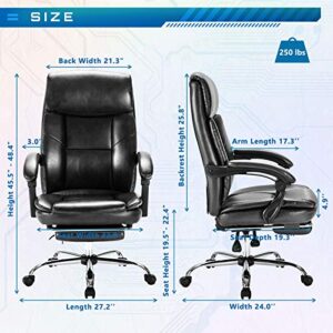 Office Chair, Ergonomic High Back Computer Chair with Reversible Footrest Height Adjustable Desk Chair, Black