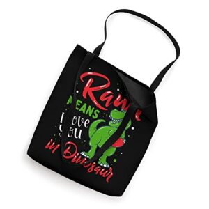 Rawr Means I Love You In Dinosaur Heart T-Rex Valentines Day Tote Bag