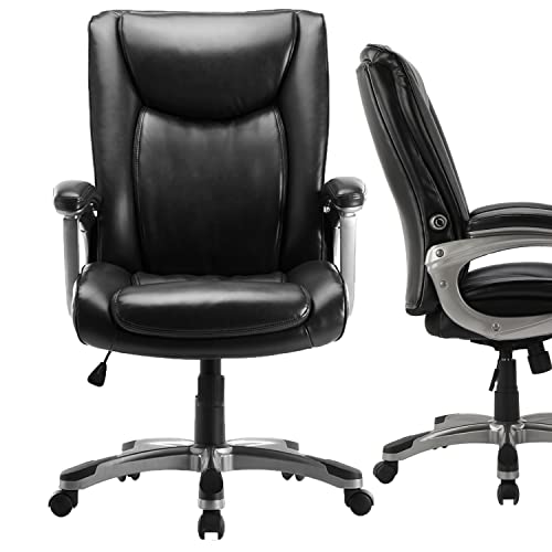 Office Chair, Ergonomic High Back Computer Chair Height Adjustable Desk Chair with Adjustable Built-in Lumbar Support, Black