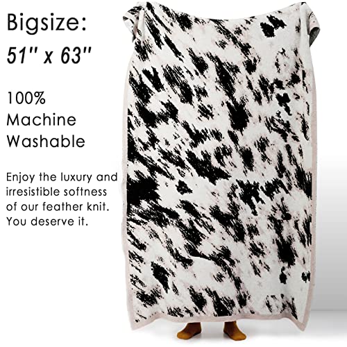 YIRUIO Cheetah Print Throw Blanket Cozy Warm Super Soft Fuzzy Knitted Cream Black for Chair Bed Sofa Couch Travel Gift (Snow Cheetah