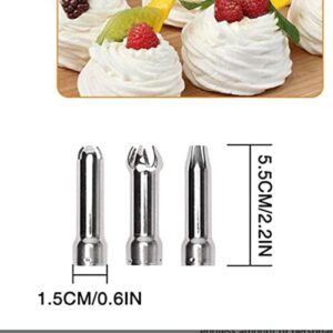 Whipped Cream Dispenser Set of 5,Replacement Parts Kit with 3 Decoration Tips,Compatible with Most Whipped Cream Dispensers