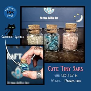 Spell Crystals in Bottles | Crystals for Witchcraft | Mini Crystals for Spell Jars (50 Bottle Set)