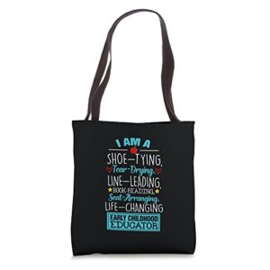 life changing early childhood educator preschool teacher tote bag