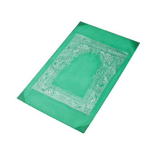 HAHTGSO Prayer Rug, Prayer Rug Muslim Travel Prayer Mat Pocket Prayer Mat, Pockets Prayer Rug Mat Pockets Prayer Rug Mat Muslim Sets Islam Prayer Mat Travel Essentials 60x100cm (Grass Green)