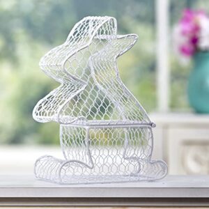 Wire Easter Rabbit Shaped Storage Basket - Holiday Home Accent