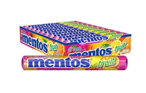 mentos candy, mint chewy candy roll, fruit, non melting, holiday, party, concessions, office, 14 pieces (bulk pack of 15) – packaging may vary