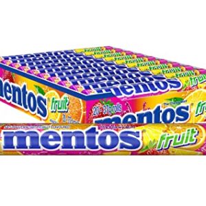 Mentos Candy, Mint Chewy Candy Roll, Fruit, Non Melting, Holiday, Party, Concessions, Office, 14 Pieces (Bulk Pack of 15) - Packaging May Vary