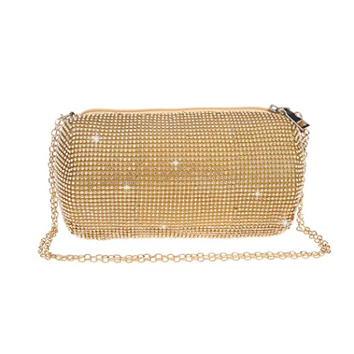 Rkrouco Rhinestone Purse Sparkly Bag Diamond Purses for Women Evening Prom Rhinestone Handbag Hobo Bag-Gold