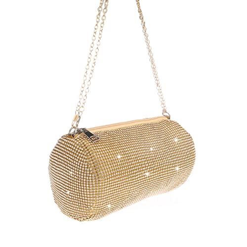 Rkrouco Rhinestone Purse Sparkly Bag Diamond Purses for Women Evening Prom Rhinestone Handbag Hobo Bag-Gold