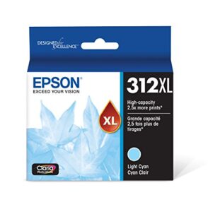 epson t312 claria photo hd -ink high capacity light cyan -cartridge (t312xl520-s) for select epson expression photo printers