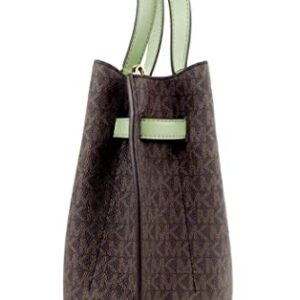 Michael Kors Emilia Lg Triple Compartment Signature Brown Mk Light Sage