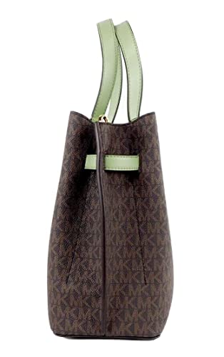 Michael Kors Emilia Lg Triple Compartment Signature Brown Mk Light Sage