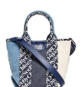 See by Chloe Women's Laetizia Mini Tote Crossbody, Royal Navy, Blue, Print, One Size