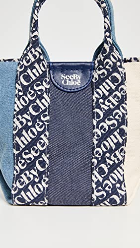 See by Chloe Women's Laetizia Mini Tote Crossbody, Royal Navy, Blue, Print, One Size