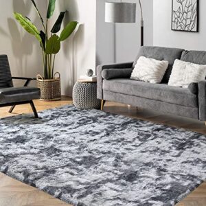 evizen Area Rug 8x10 for Living Room Bedroom, Rug Fluffy Super Soft Shaggy Rugs Washable Durable Living Room Rugs, Plush Rug for Room Decor, Drak Grey