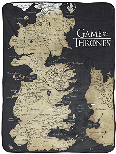 Game of Thrones Westeros Throw Blanket - Measures 46 x 60 inches - Fade Resistant Bedding Super Soft Fleece Bedding (Official Game of Throne Product)