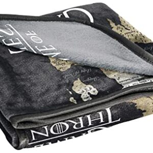 Game of Thrones Westeros Throw Blanket - Measures 46 x 60 inches - Fade Resistant Bedding Super Soft Fleece Bedding (Official Game of Throne Product)