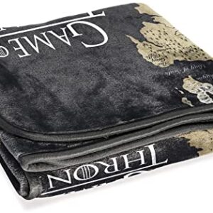 Game of Thrones Westeros Throw Blanket - Measures 46 x 60 inches - Fade Resistant Bedding Super Soft Fleece Bedding (Official Game of Throne Product)