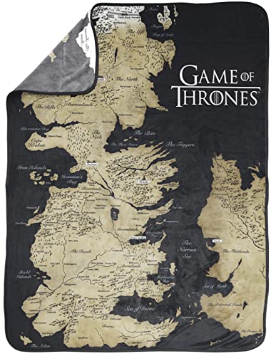 Game of Thrones Westeros Throw Blanket - Measures 46 x 60 inches - Fade Resistant Bedding Super Soft Fleece Bedding (Official Game of Throne Product)