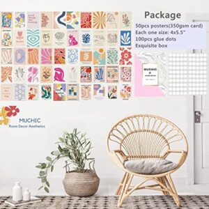 MUCHIC Danish Pastel Room Decor Aesthetic, 50pcs Danish Pastel Wall Collage Aesthetic Pictures - Danish Pastel Posters, Matisse Wall Art Bedroom Decor for Women