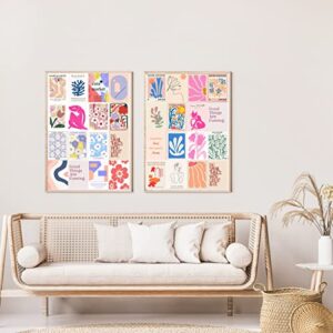 MUCHIC Danish Pastel Room Decor Aesthetic, 50pcs Danish Pastel Wall Collage Aesthetic Pictures - Danish Pastel Posters, Matisse Wall Art Bedroom Decor for Women