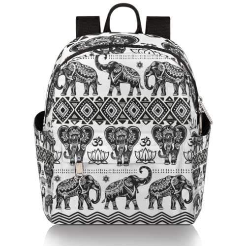 Mini Backpack for Women Backpack Purse Elephant Lotus Cute Small Travel Backpack Casual Bookbag Shoulder Bag for Girls Teens School Backpacks Lightweight Ladies Backpack Daypack