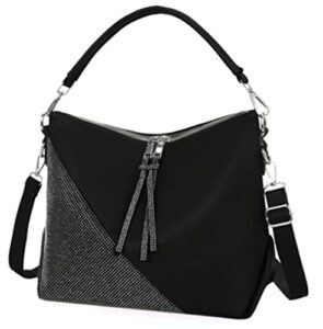 zzfab triangle gem sparkle hobo bag bling cross body bag