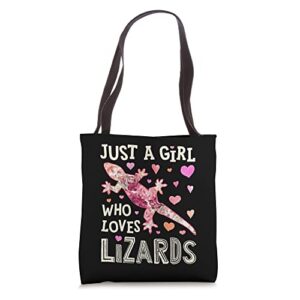 lizard just a girl who loves lizards flower women floral tote bag