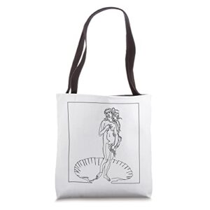 aphrodite venus minimalist aesthetic line art artsy tote bag