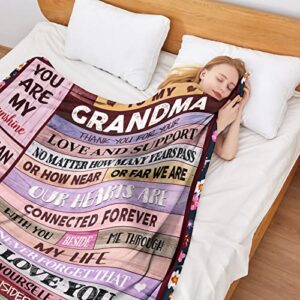 Gifts for Grandma Blanket Mother's Day Birthday from Grandchildren Great Nana Retirement Gift Super Soft Light Weight Couch Bed Christmas Throw Blanket 60'' x 50''