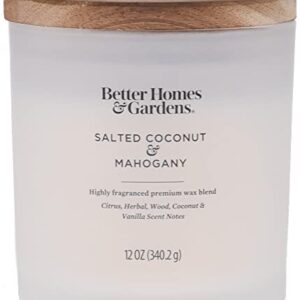 BetterHomes&Gardens 12oz Scented Candle, Salted Coconut & Mahogany 2-Pack, Cream, 35524