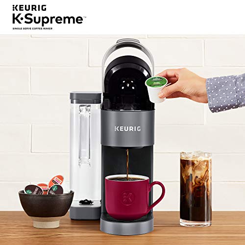 Keurig K-Supreme Coffee Maker, Single Serve K-Cup Pod Coffee Brewer, With MultiStream Technology, 66 Oz Dual-Position Reservoir, and Customizable Settings, Gray