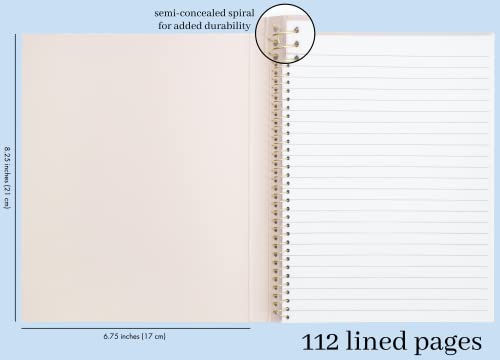 Kate Spade New York Small Concealed Spiral Notebook, 8.25" x 6.75" Journal Notebook with 112 Lined Pages, Gold Dot with Script