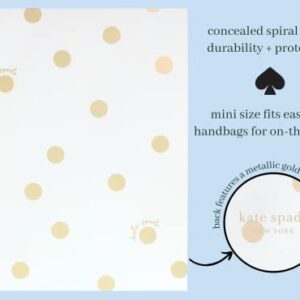 Kate Spade New York Small Concealed Spiral Notebook, 8.25" x 6.75" Journal Notebook with 112 Lined Pages, Gold Dot with Script